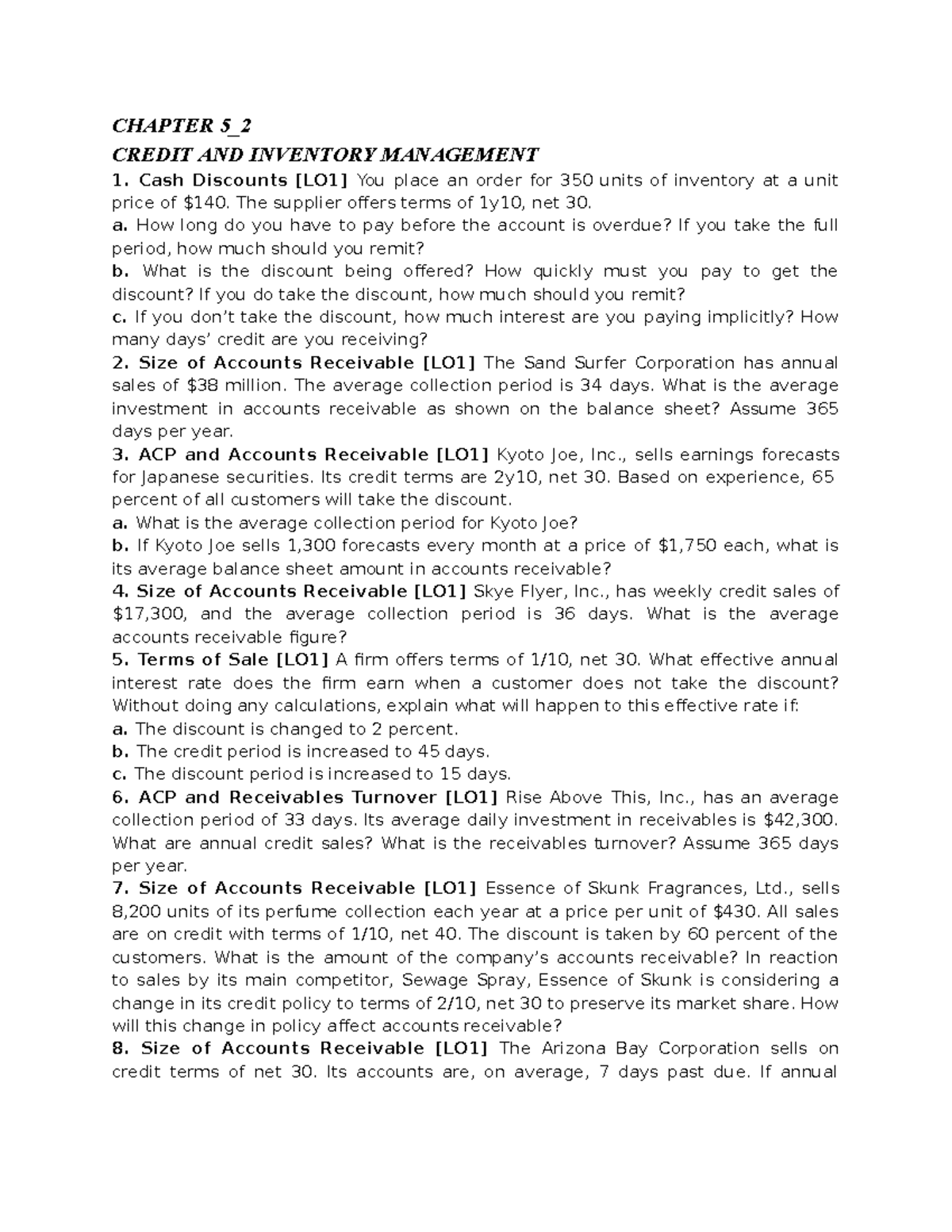 Credit and Inventory Management Concepts - CFM 5 2 - 3mcf Report - Studocu