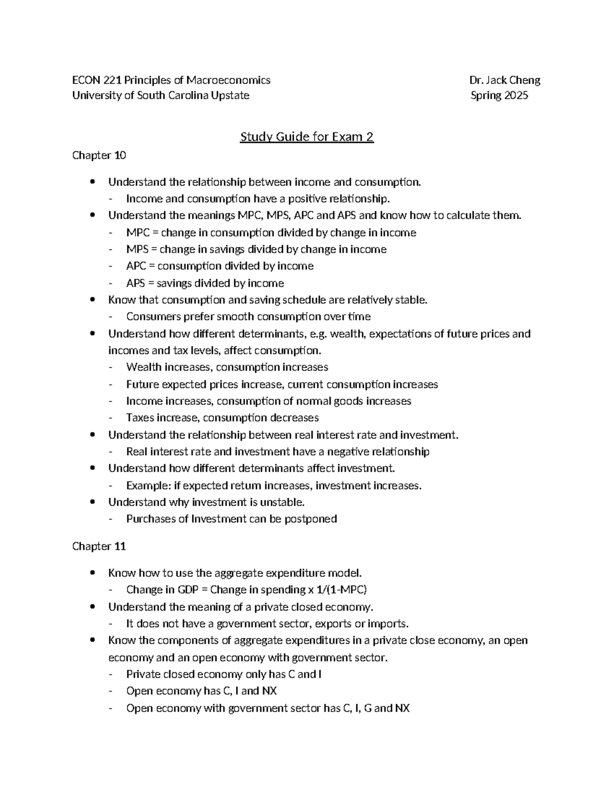 Study Guide for ECON 221 Final Exam: Chapters 10-13 Insights - ECON 221 Principles of ...