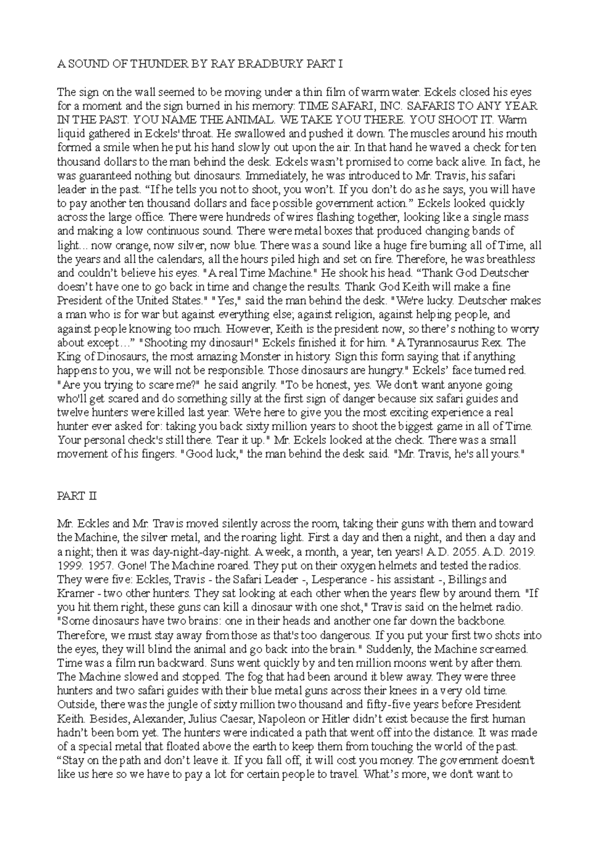 A SOUND OF THUNDER: A Study Guide for Literature Class (ENG 101) - Studocu