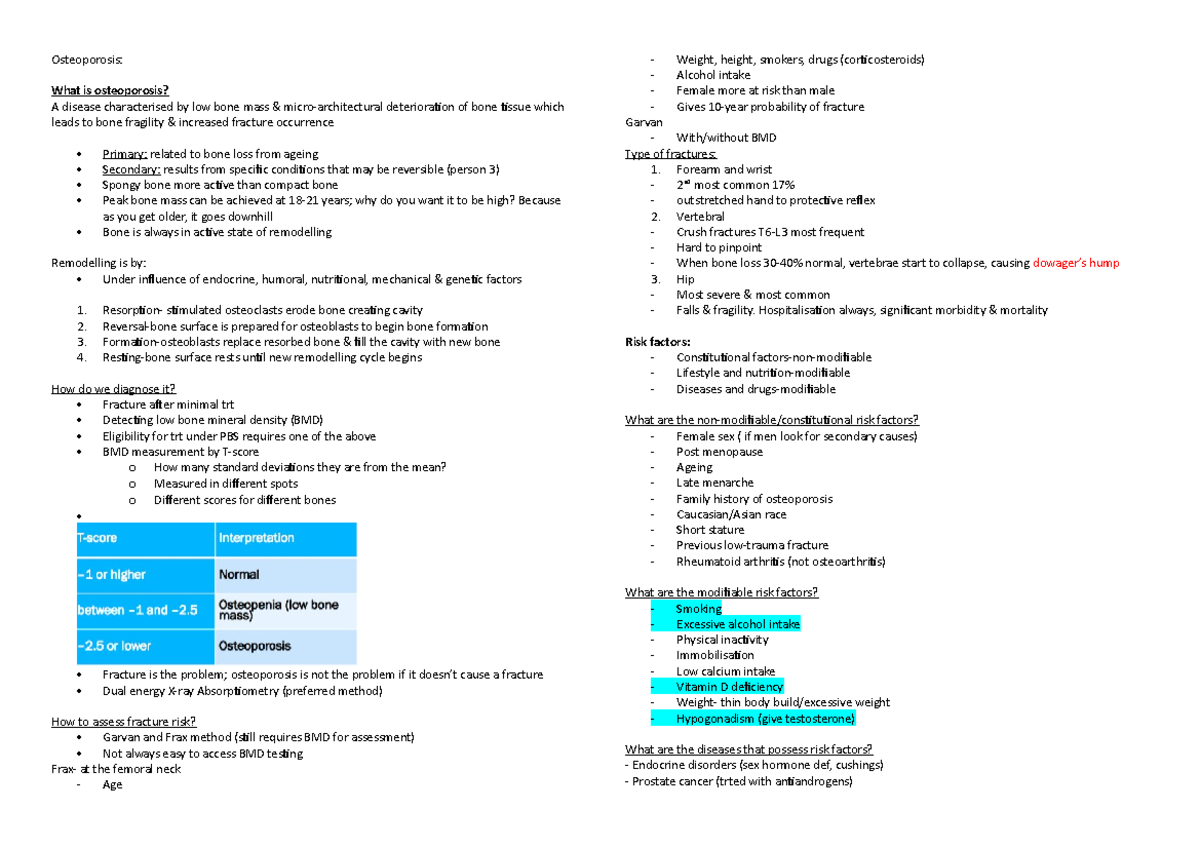 Osteoporosis, OA, RA, Pain, Gout and Respiratory Infections ...