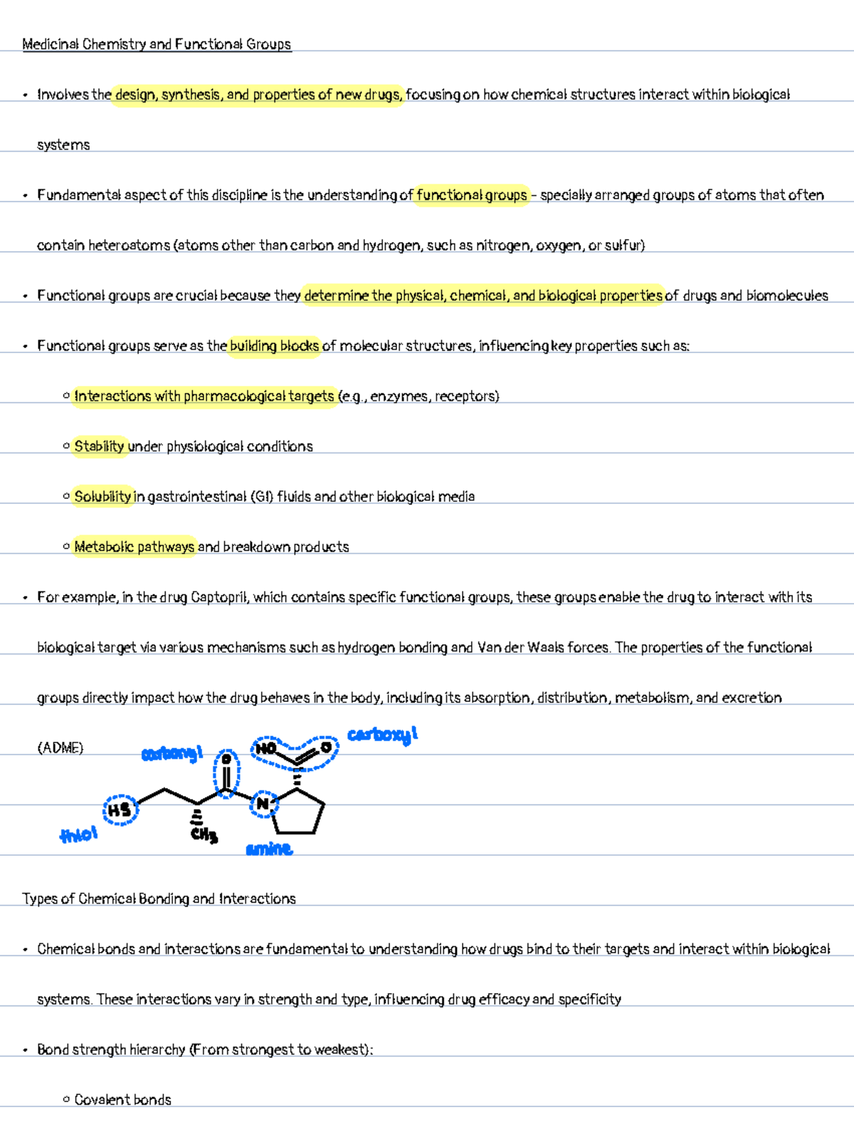 Medicinal Chemistry (CHEM 301): Functional Groups & Bonding Insights ...