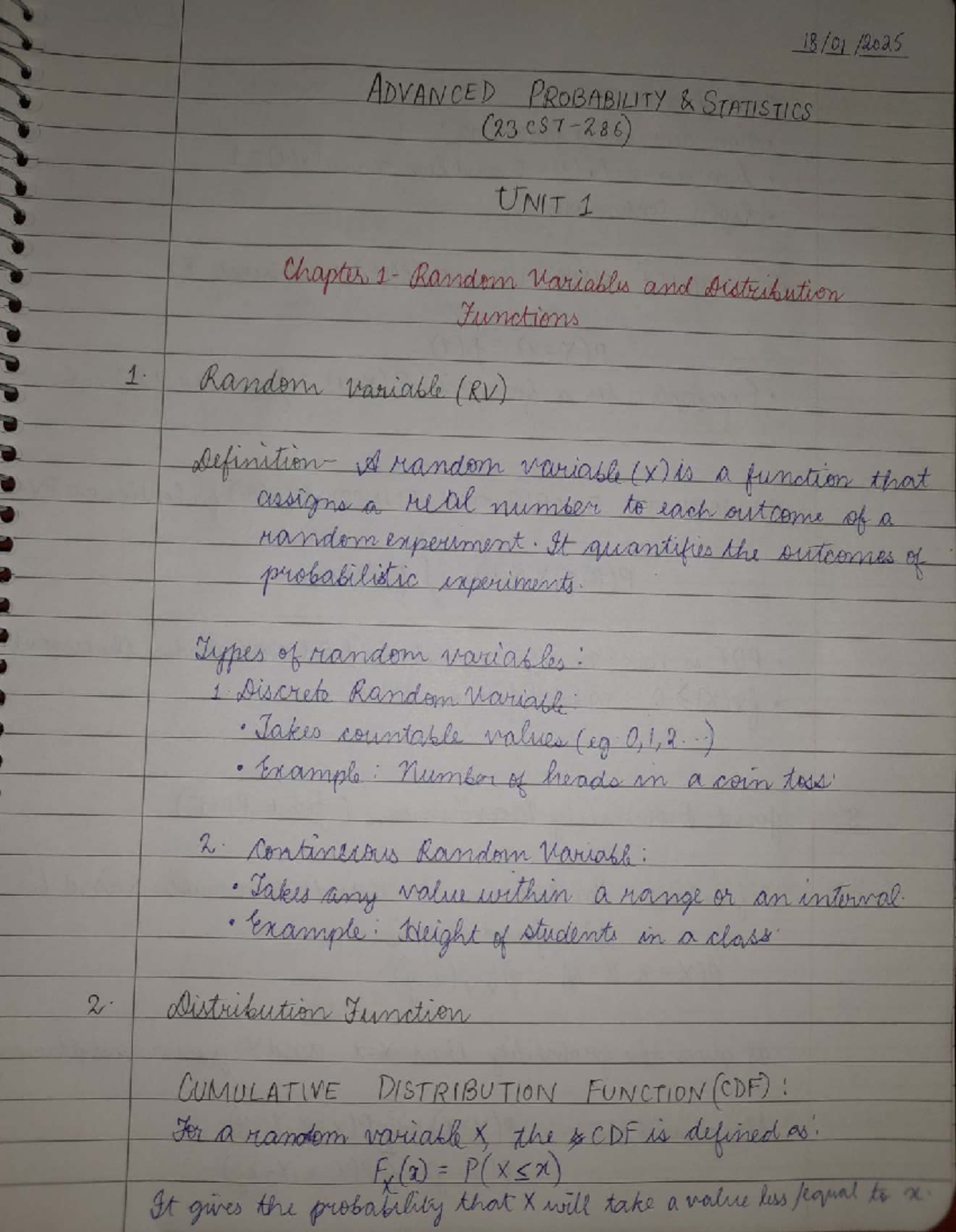 Adv Prob & Stats Unit1 Notes - advanced probability and statistics - CE])