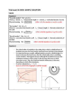 Heat Transfer Cheat Sheet - Basics 0 of TD: If two systems are in ...