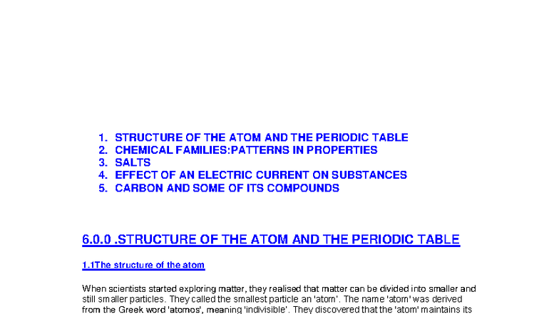 CHEMISTRY FORM 2: Atomic Structure, Periodic Table & Chemical Families ...