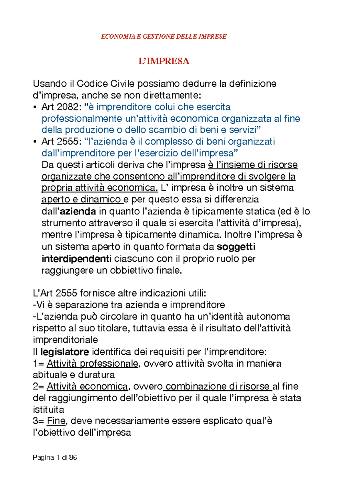 ECONOMIA E GESTIONE DELLE IMPRESE: Appunti EGI 7 - Studocu