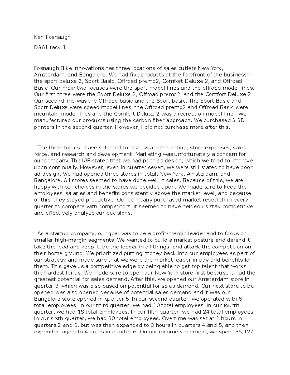 D361 revised - task 2 - Kari Fosnaugh D361 task 1 Fosnaugh Bike ...