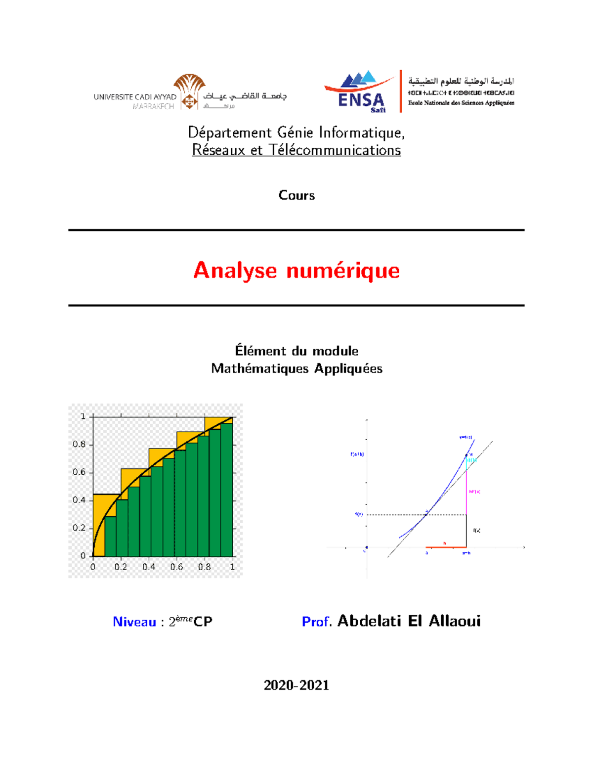 Analyse Numérique 2020 2021 V1 - Département Génie Informatique, Réseaux et Télécommunications ...