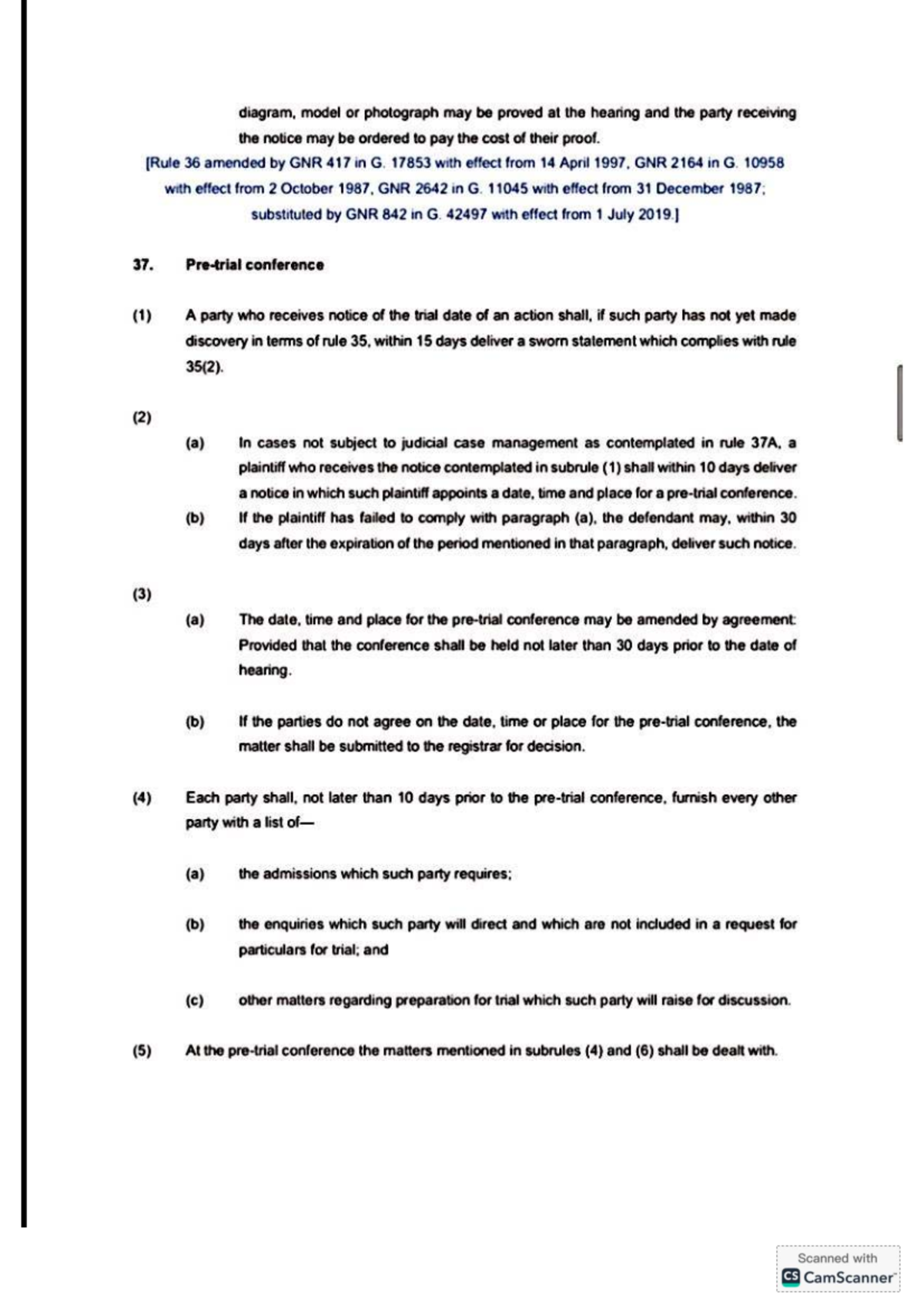 Pre-Trial Conference Guidelines: Rule 37 Overview - Studocu