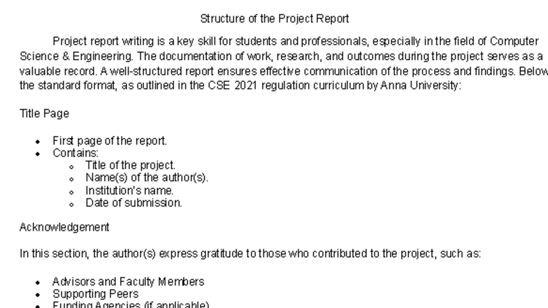 Project Report Writing Guidelines for CSE 2021 - Units 3 & 4 - Studocu