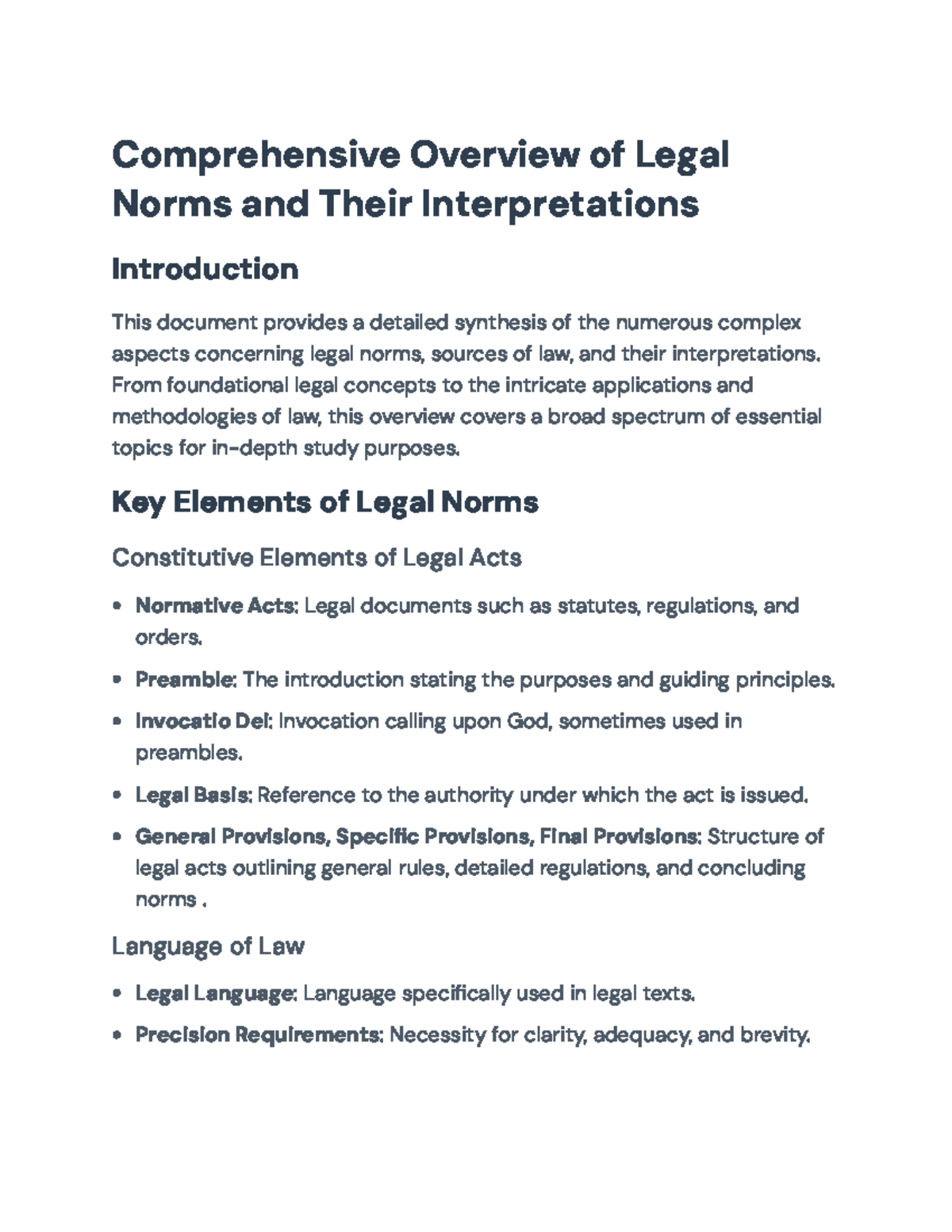 Exploring Legal Norms: Interpretations & Applications Overview - Studocu