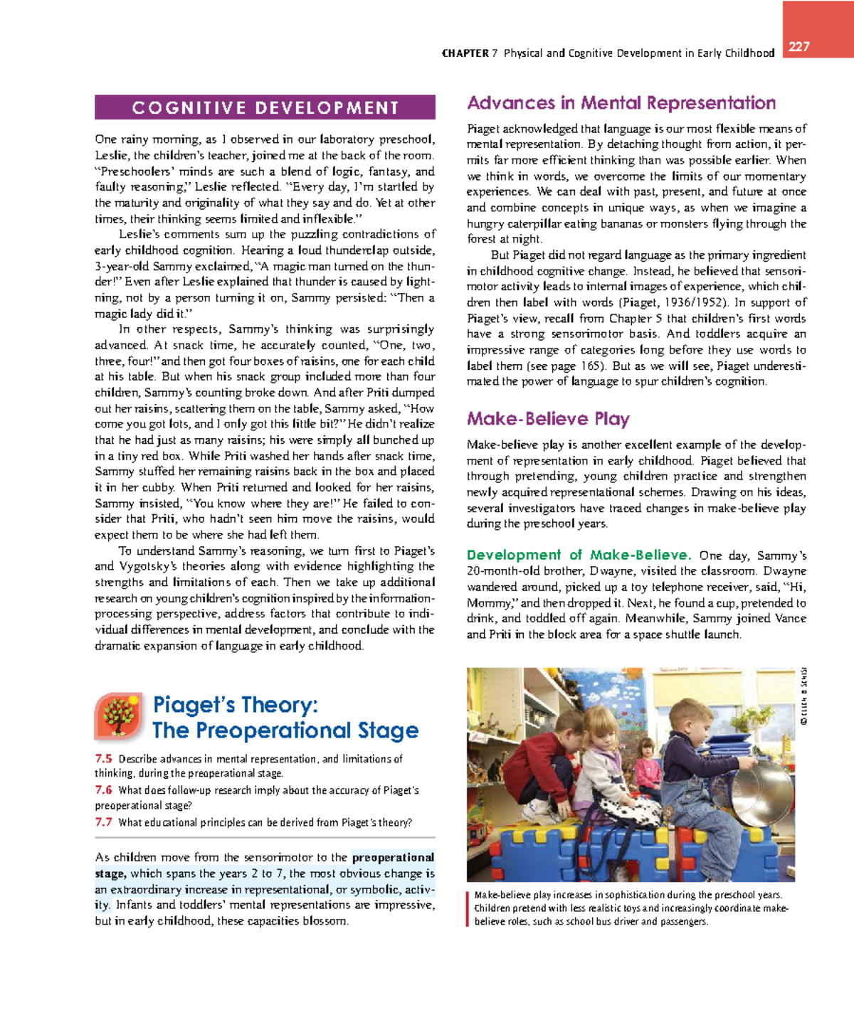 CHAPTER 7: Physical & Cognitive Development in Early Childhood (Piaget ...