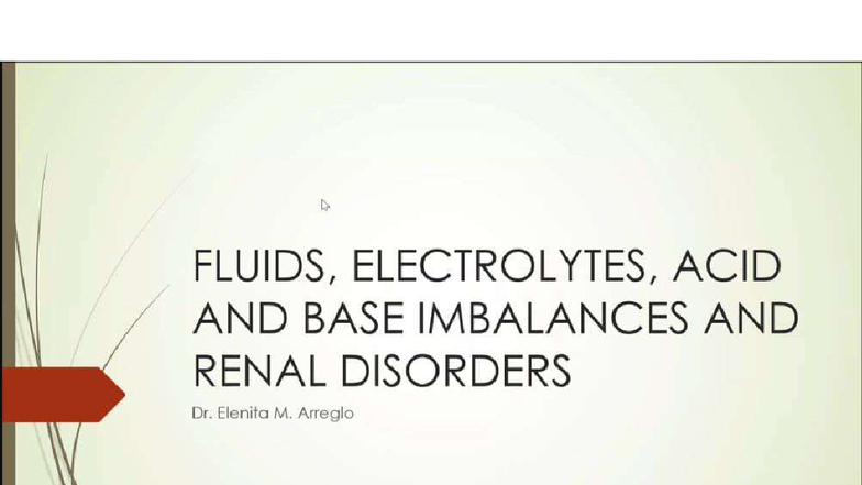 CMPA411 Renal FABS: Fluid, Electrolyte, and Acid-Base Imbalances - Studocu