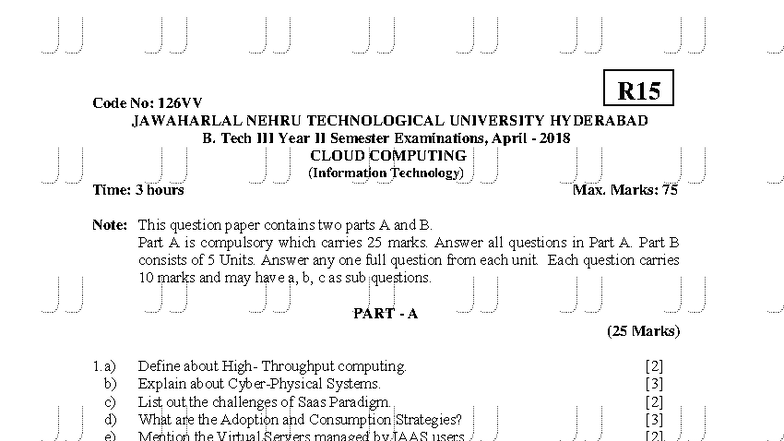 126VV Cloud Computing - Important Question Paper (B. Tech II Sem) - Studocu