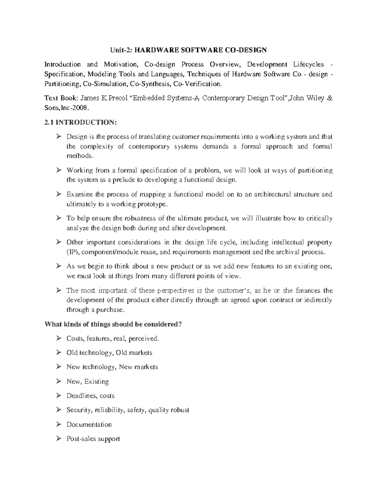Unit-2: Overview of Hardware Software Co-Design Processes - Studocu