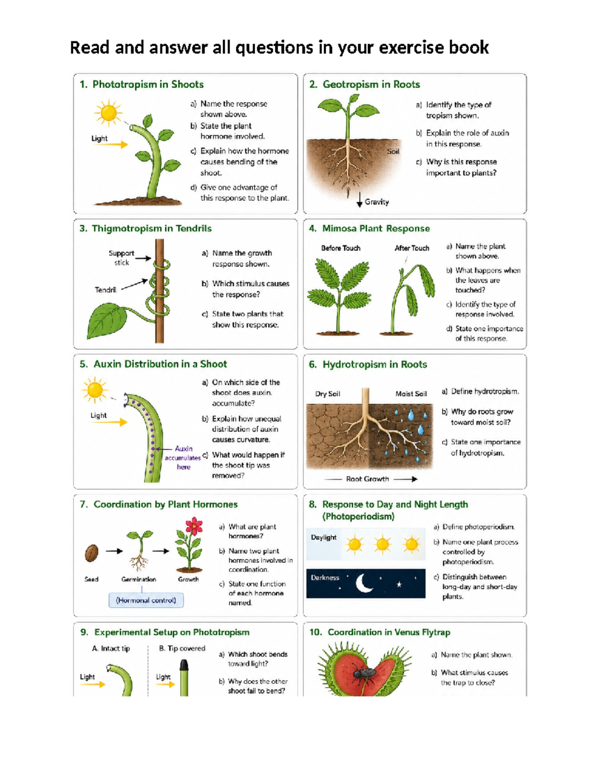 Reception,response and coordination - Education science - Read and ...