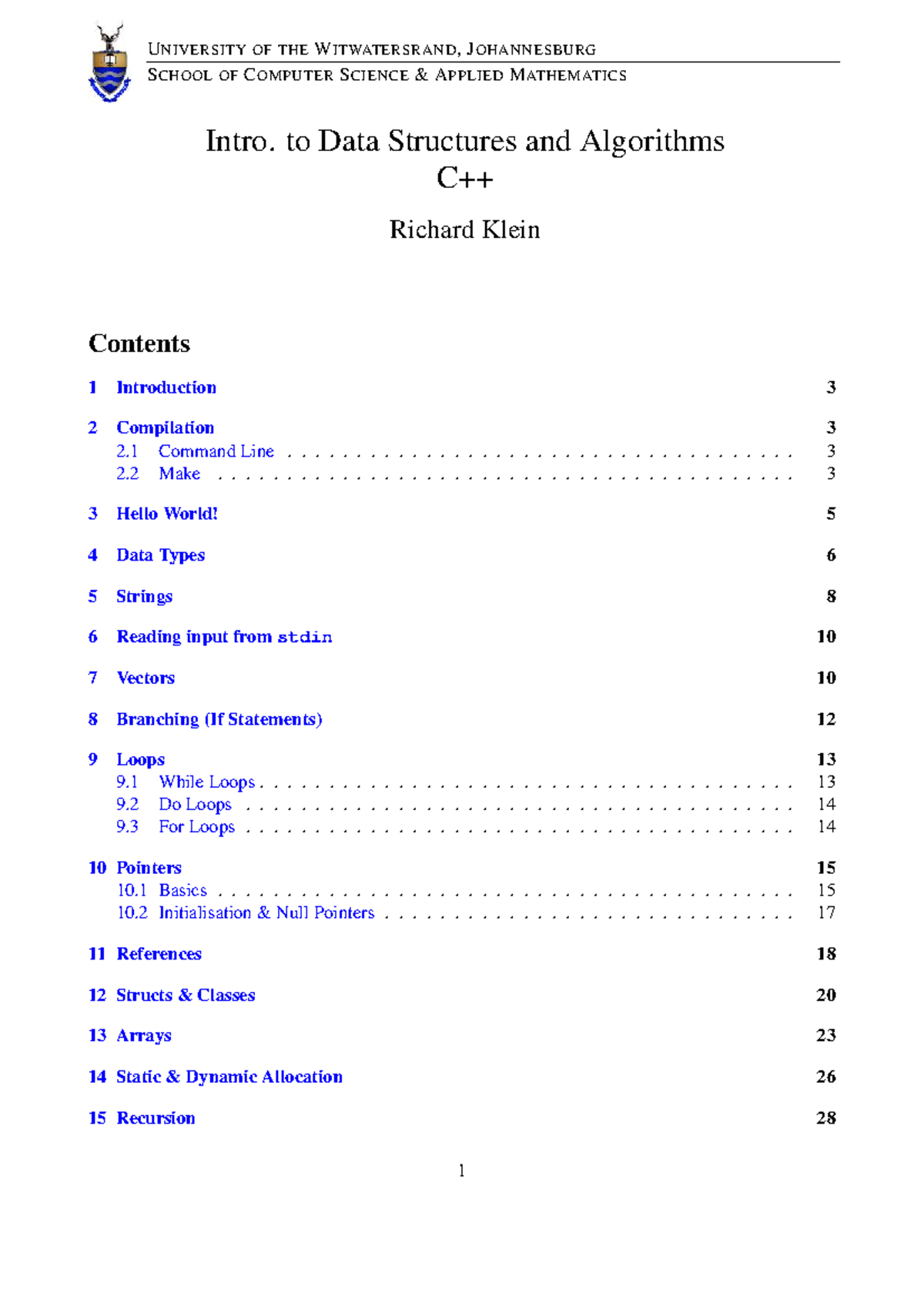 C++ Revision Notes: Data Structures & Algorithms (CS101) - Studocu