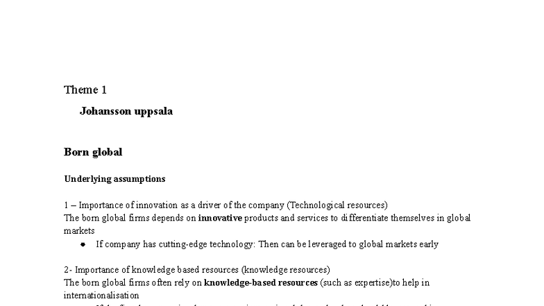 Born Global Firms: Innovation, Resources, and Internationalization ...