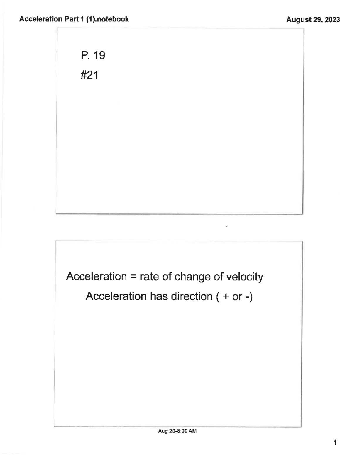 Acceleration Part 1 - Formulas - Acceleration Part 1 (1).notebook P ...