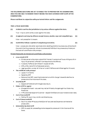 A Guide into the Pre-Trial Process - STUDY UNIT 11: PRE-TRIAL ...
