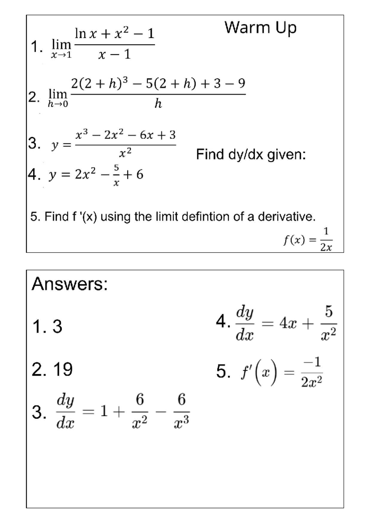 Final Exam Review Notes for Course ABC 101: Limits & Derivatives - Studocu