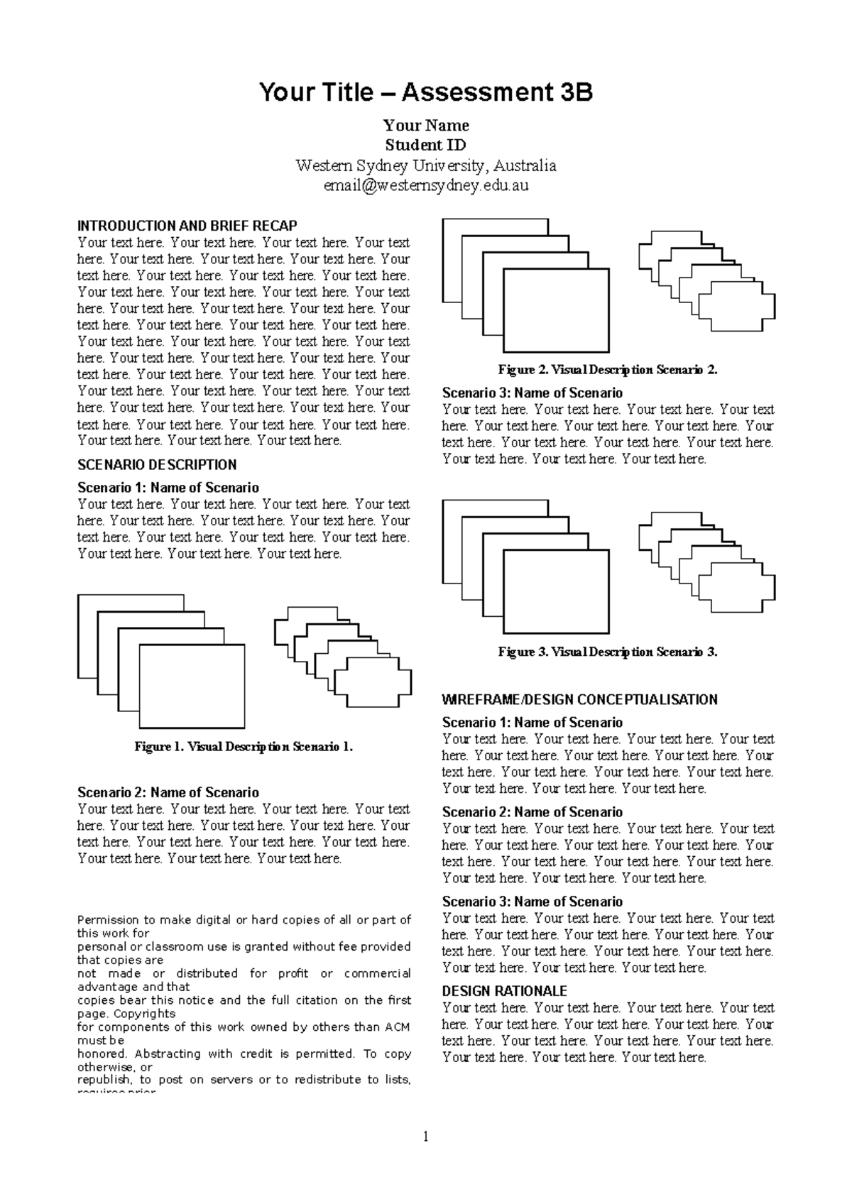 Sigchi Conference Paper Format - Autumn 2020 - 3B - Your Title – Assessment 3B Your Name Student ...