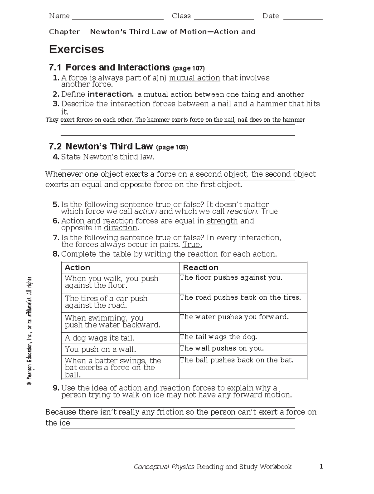 CPE0700 - Chapter 7: Newton's Third Law of Motion Study Guide - Studocu