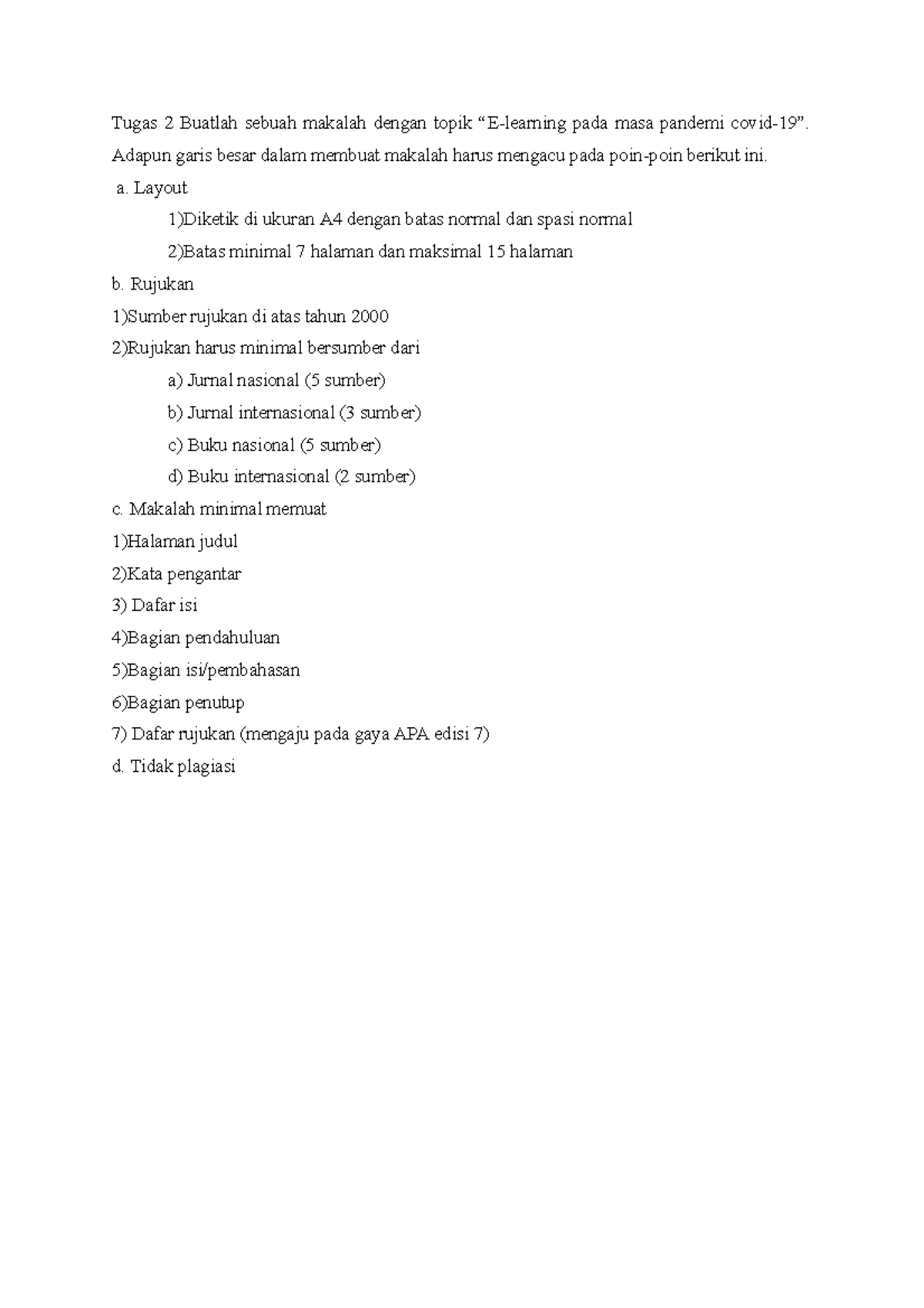 Tugas 2 - Bahasa Indonesia MKWU4108 - Tugas 2 Buatlah sebuah makalah ...