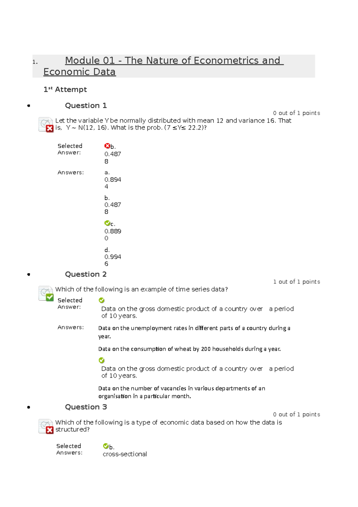 ECO 302 Economic & Financial Modelling Quiz Bank Analysis - Studocu