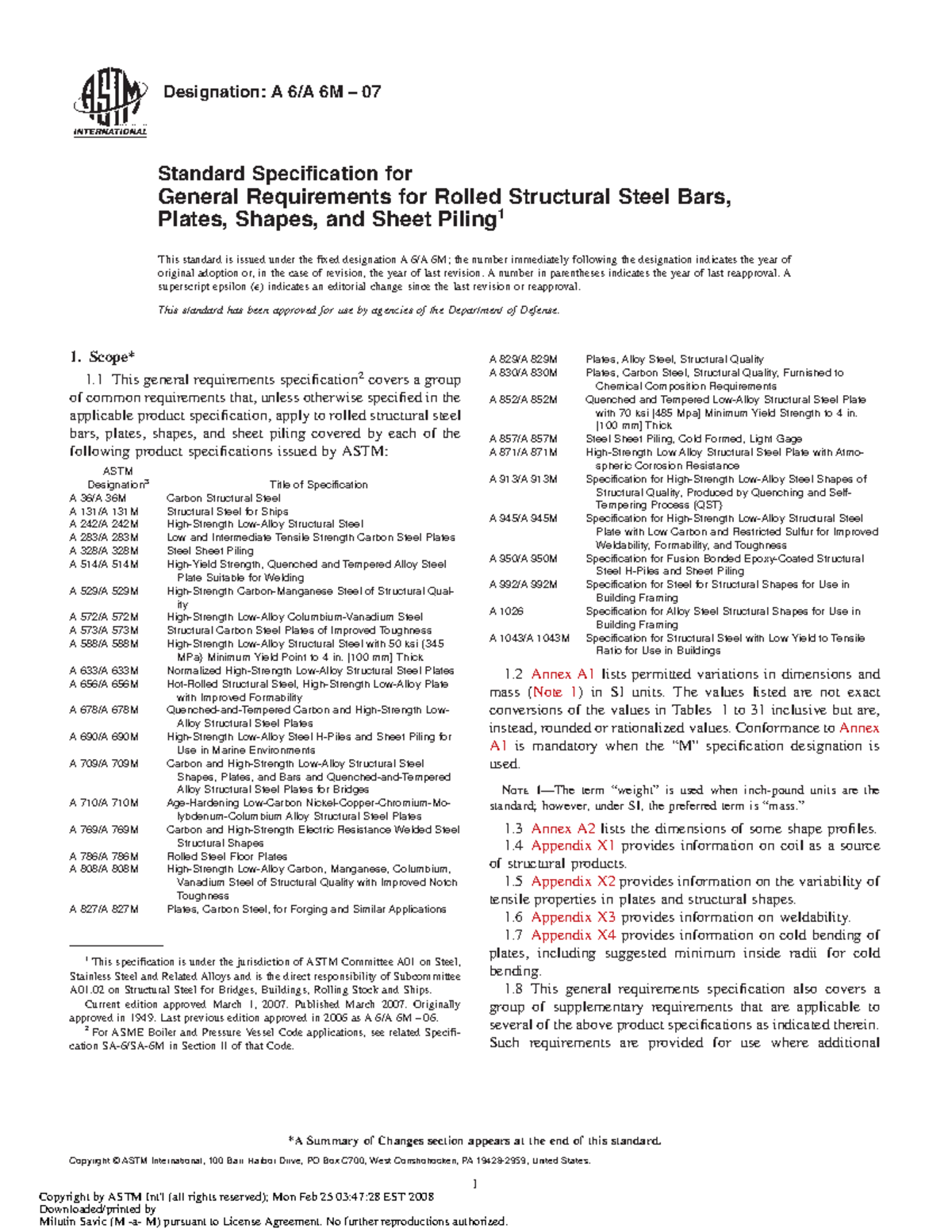 ASTM A6/A6M - General Requirements for Structural Steel Standards - Studocu
