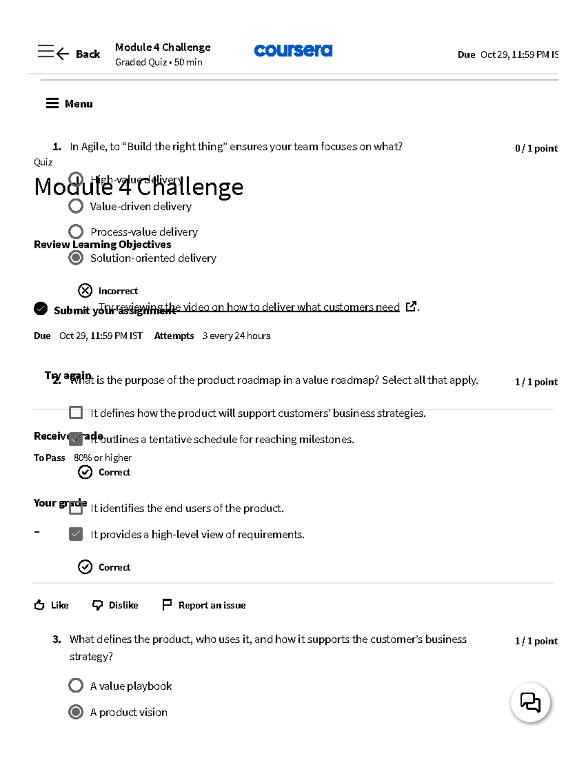 Module 4 Challenge Coursera - Quiz Module 4 Challenge Menu Review ...