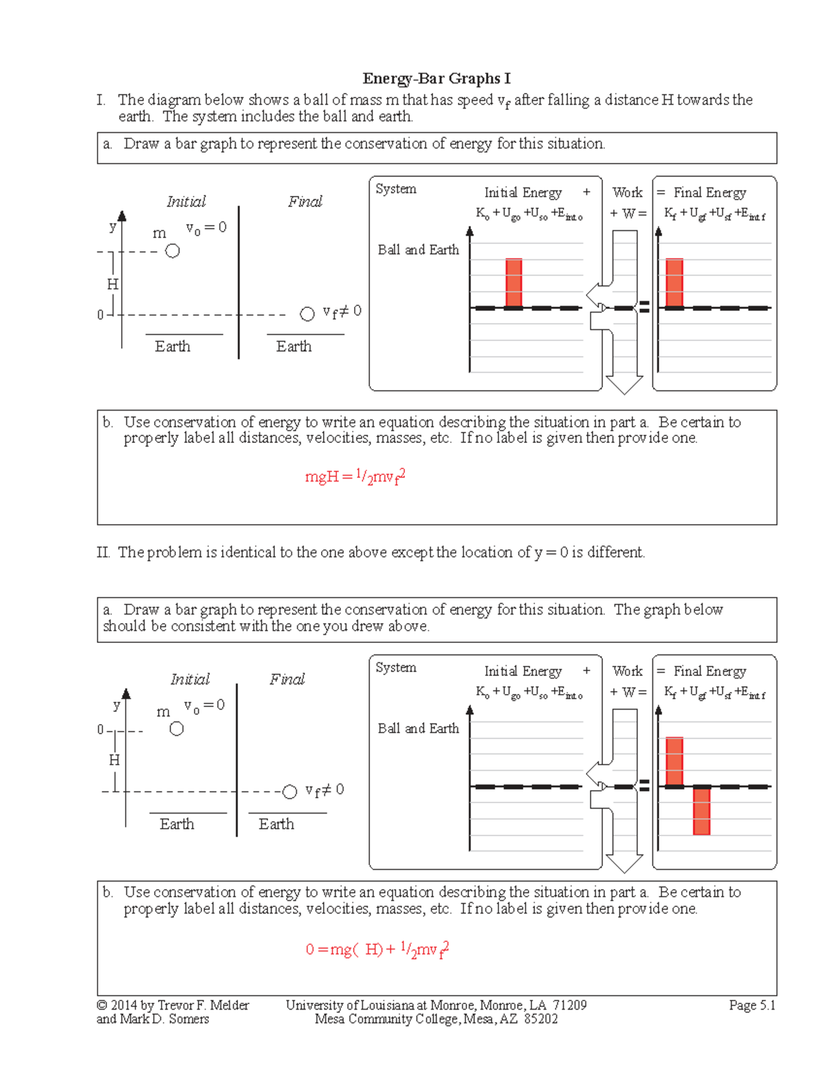 Energy Bar Graphs: Understanding Conservation of Energy Principles in ...