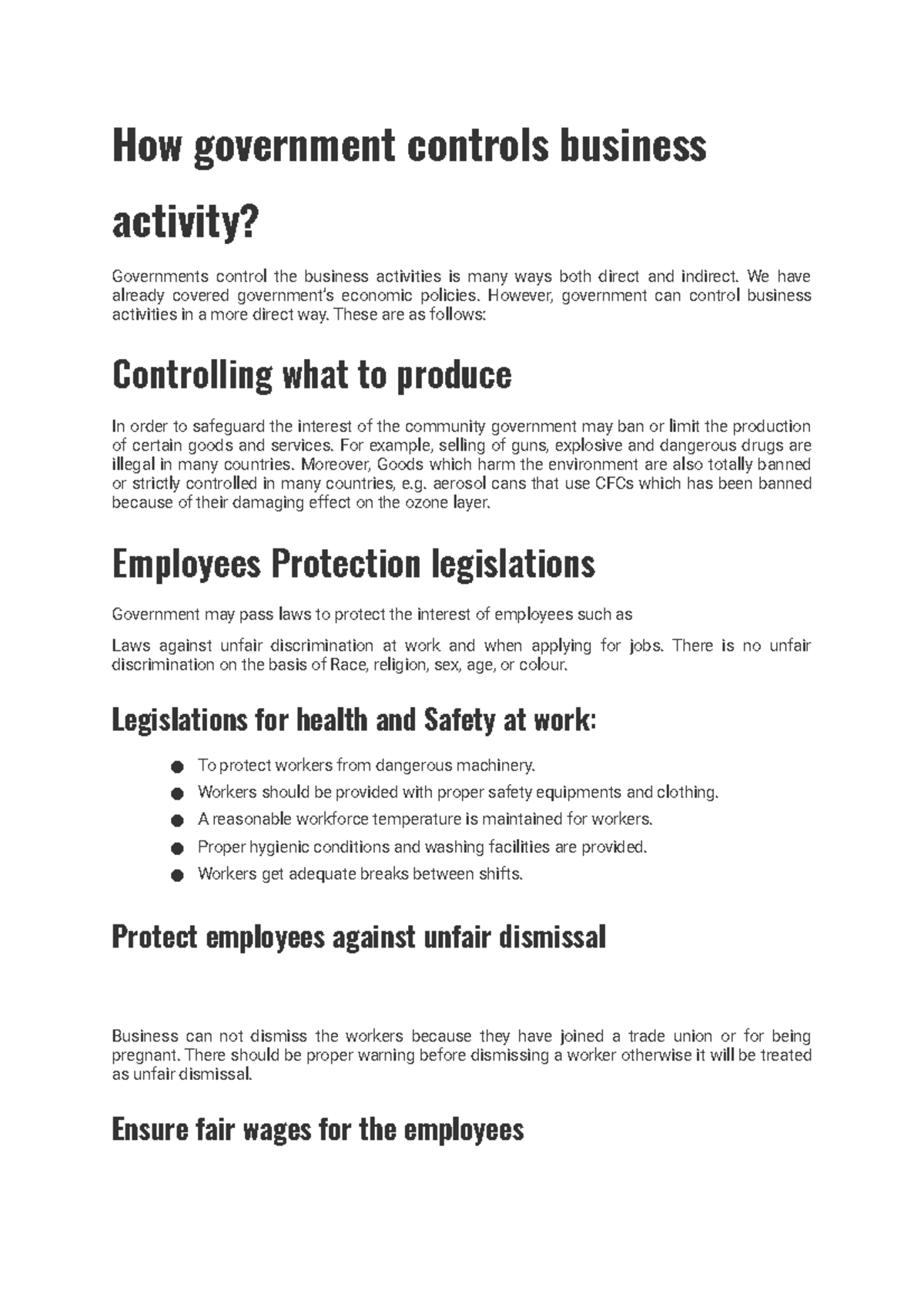 How government controls business activity - How government controls ...