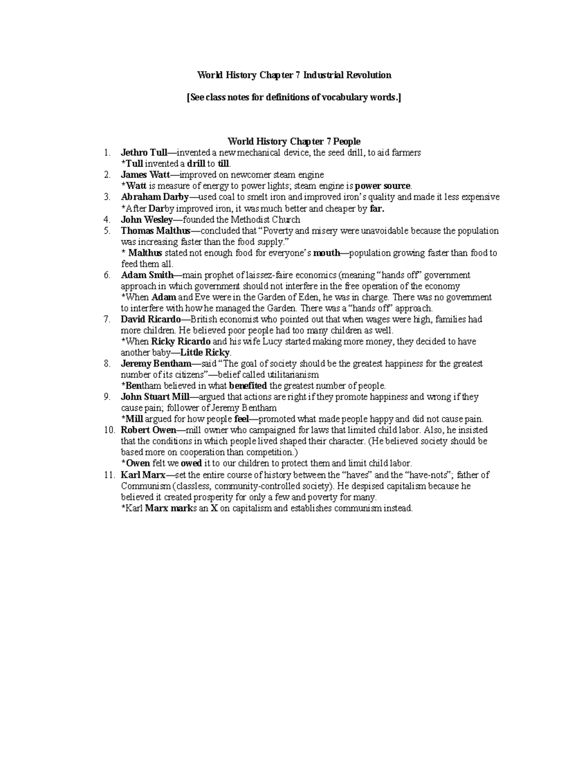 Chapter 7 Review for Vocab and People - World History Chapter 7 ...