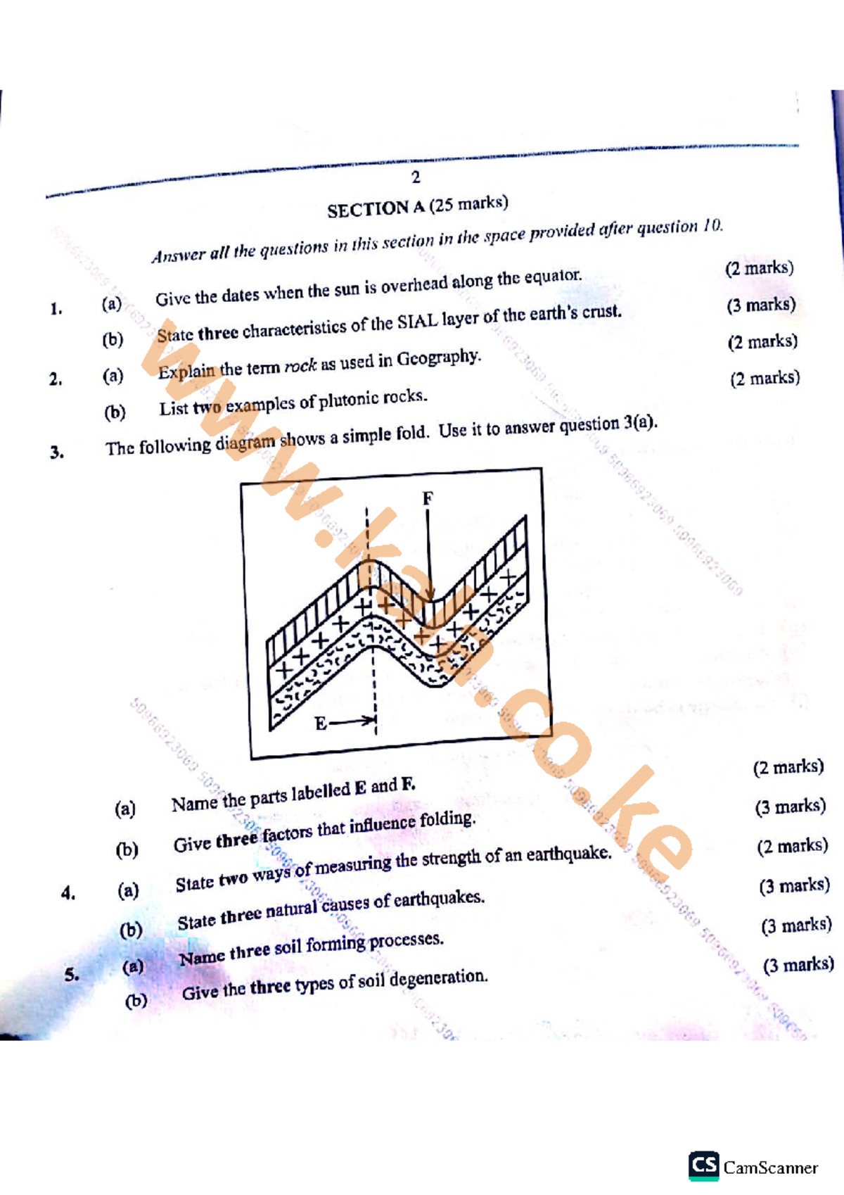 KCSE 2025 Geography Paper 1 Question Paper - Bachelor of arts with ...