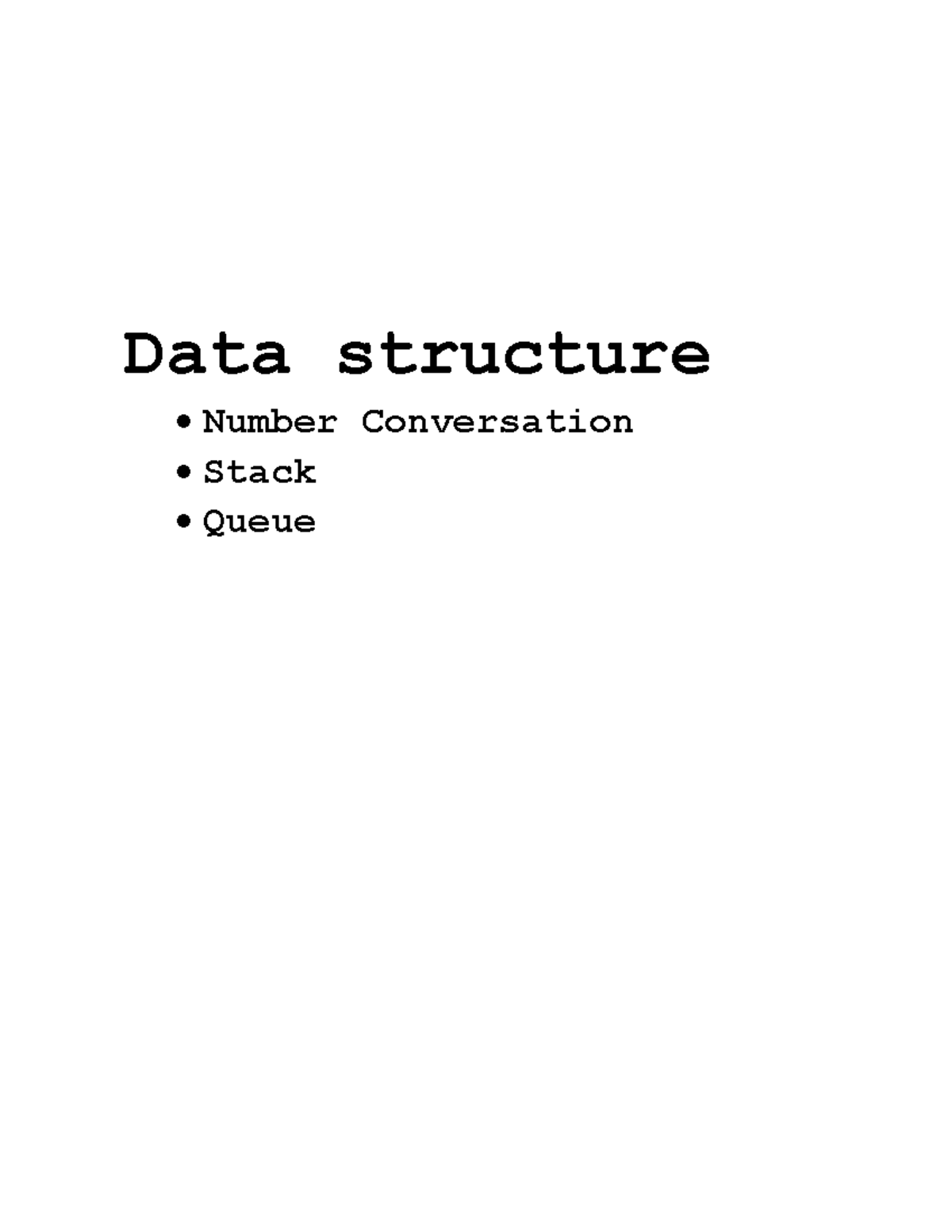 Data Structure Queue,Stack,Mem Conv - Data structure Number ...