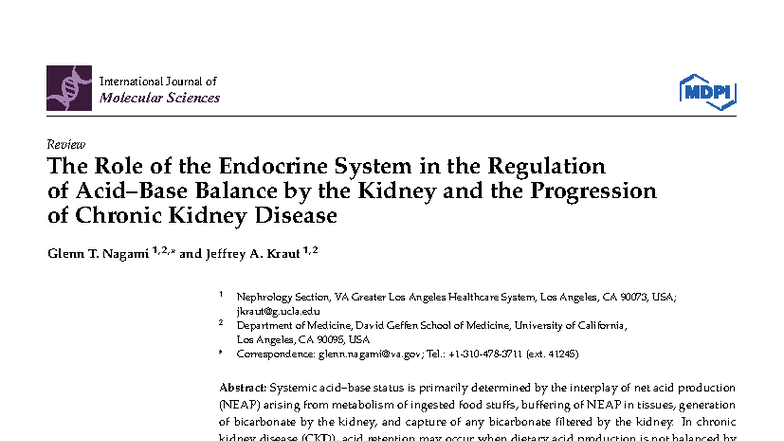 The Role of the Endocrine System in Chronic Kidney Disease (CKD ...