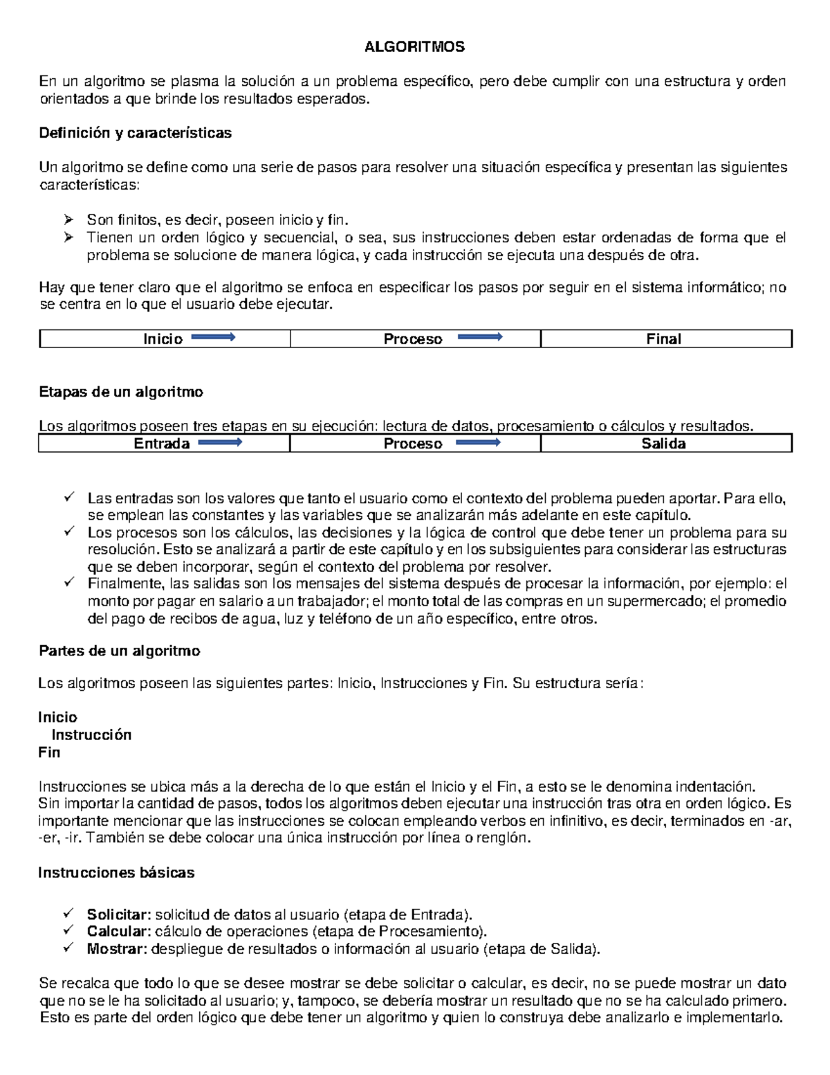 Fundamentos de programación (Pseudocodigo) - ALGORITMOS En un algoritmo ...