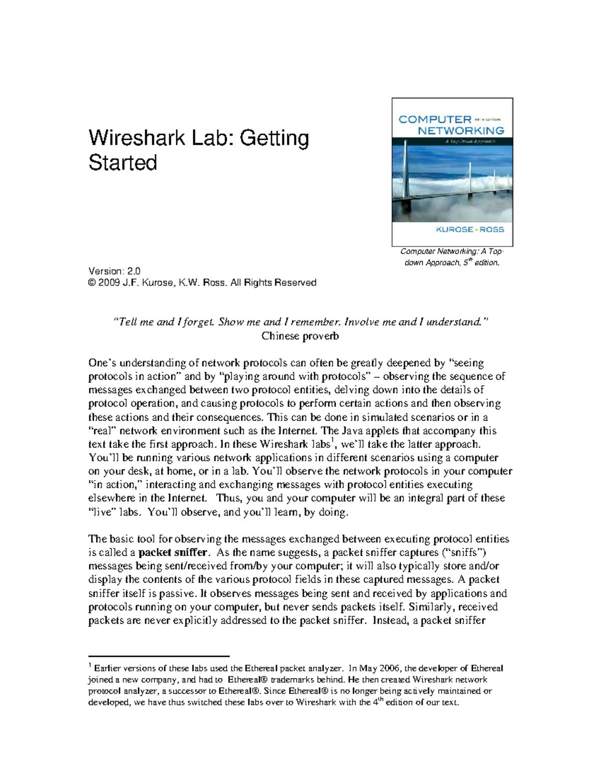 Wireshark Lab 1: Exploring Network Protocols and Packet Sniffing - Studocu
