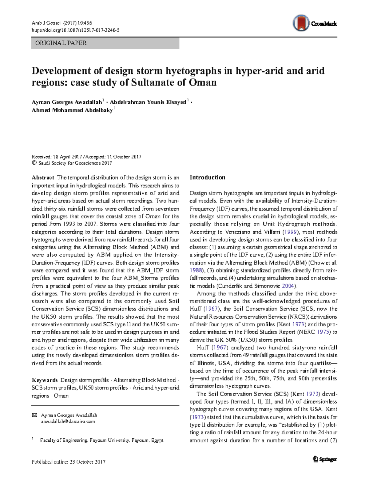 S12517 Design Storm Hyetographs in Arid Regions: Oman Case Study - Studocu