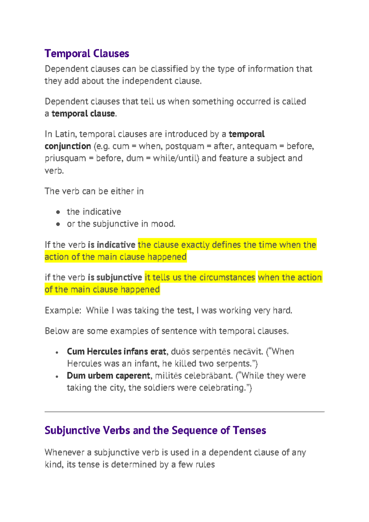 Temporal Clauses: Understanding Dependent Clauses in Latin - Studocu