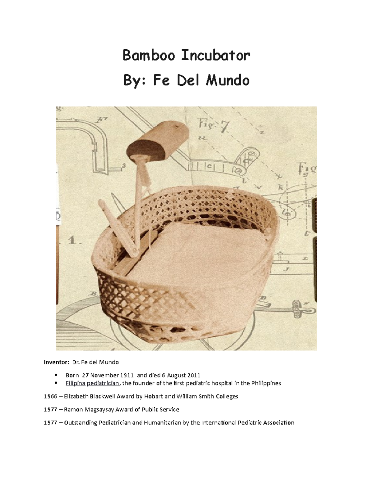 Filipino Inventions Past and Present - Bamboo Incubator By: Fe Del ...