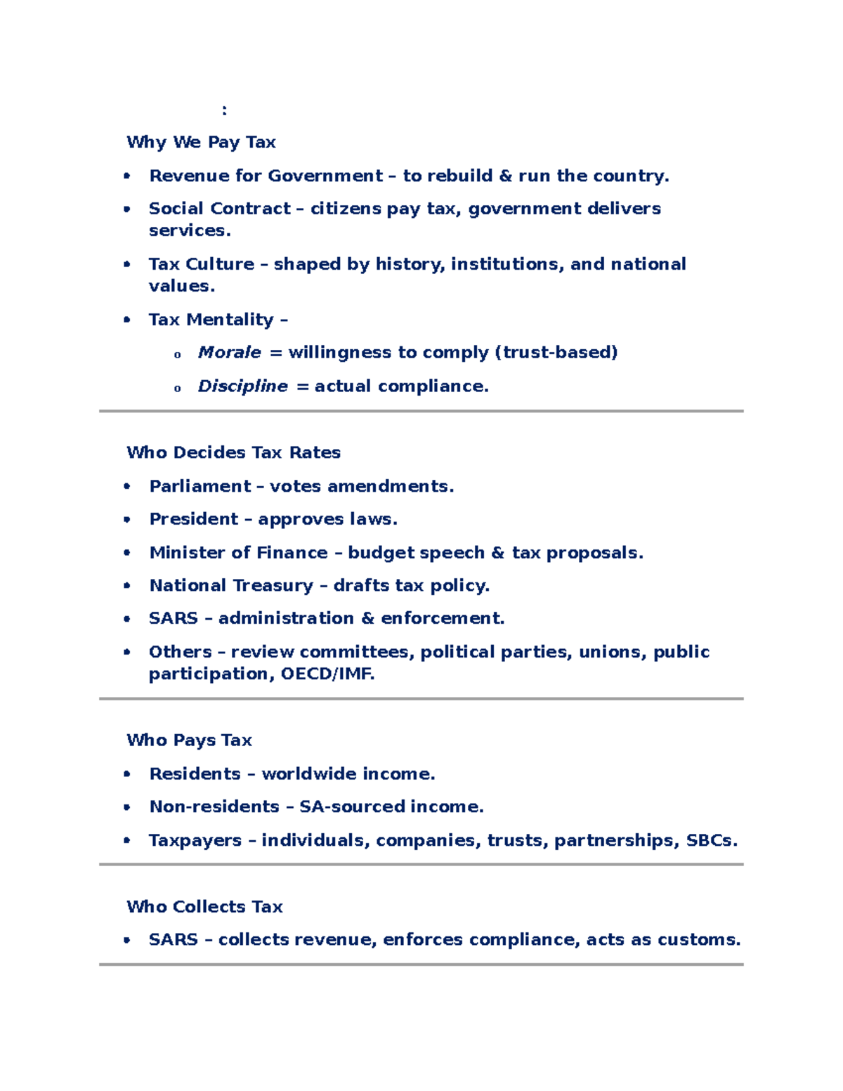 Unit 1: History of Tax & VAT - Key Concepts & Compliance Notes - Studocu