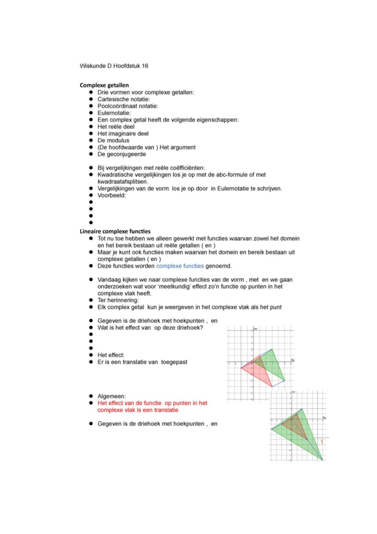 Wiskunde D H16 aantekeningen - Wiskunde D Hoofdstuk 16 Complexe ...