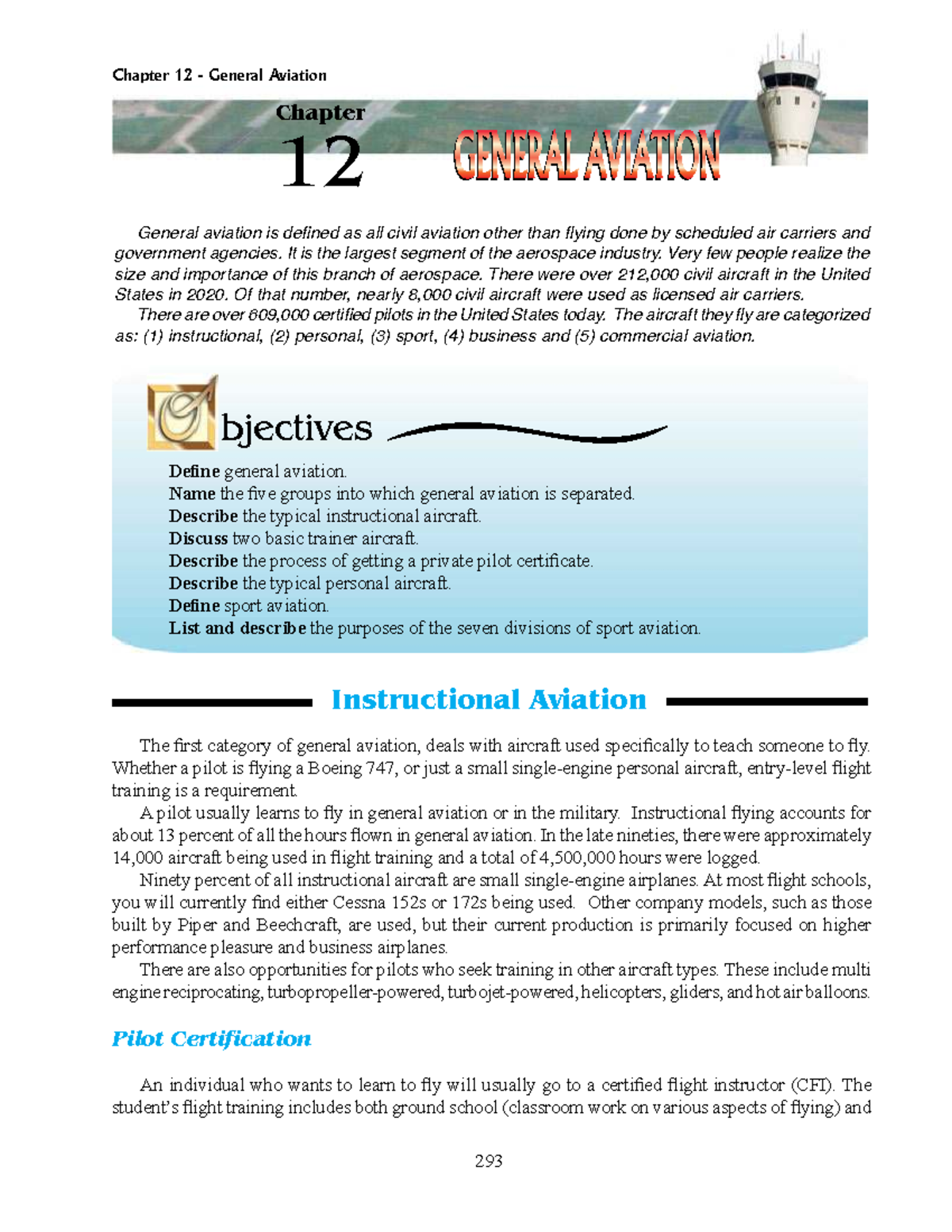 Chapter 12: Overview of General Aviation (Aviation 101) - Studocu