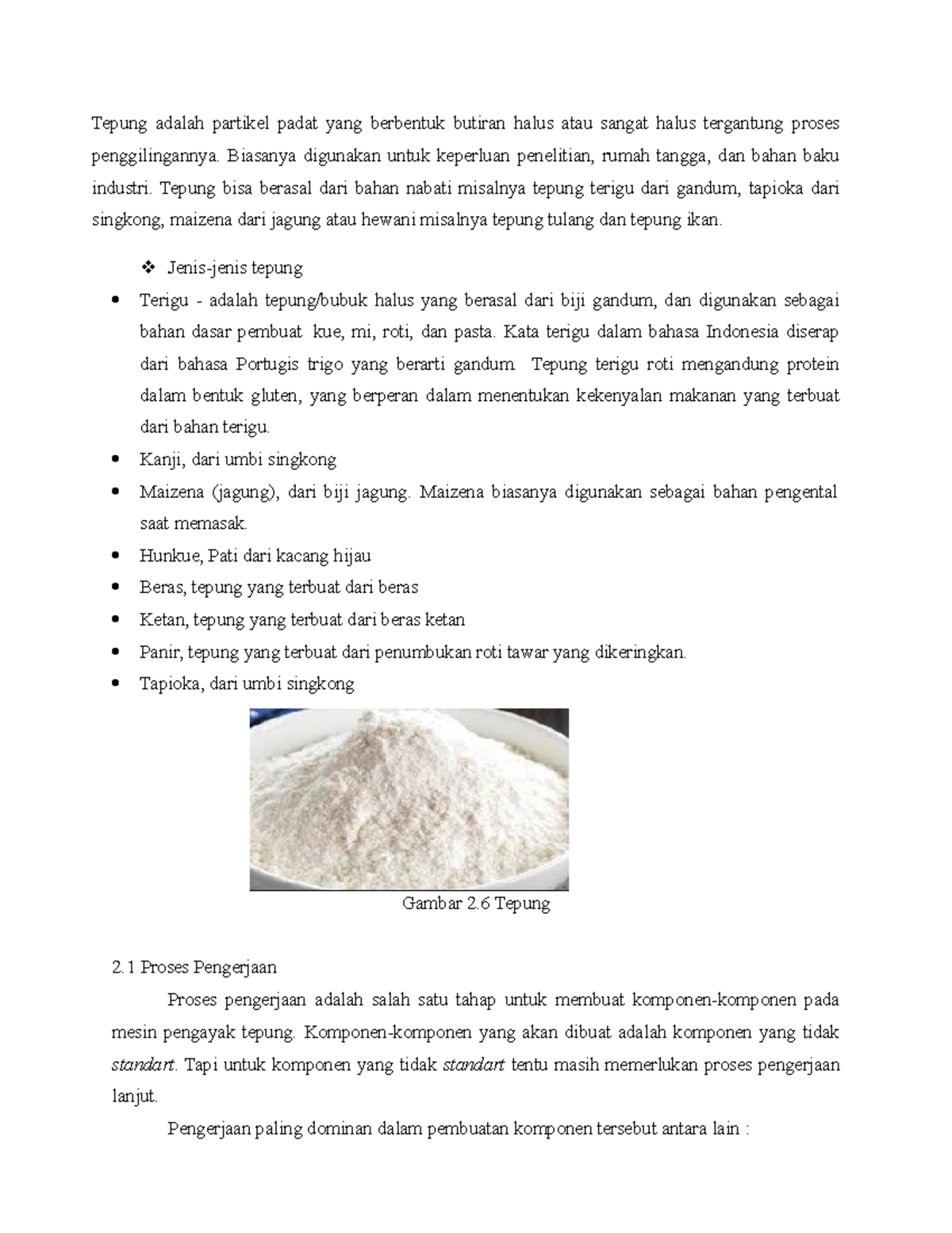 Pengertian dan Jenis Tepung serta Proses Pengerjaannya - Studocu