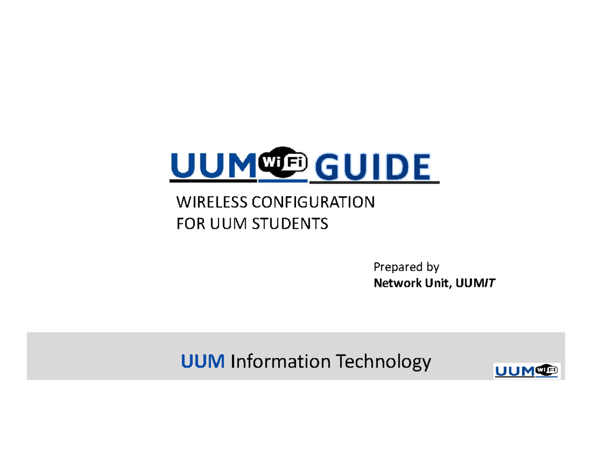 UUMIT Guide: Configuring UUMWiFi for Students - Studocu