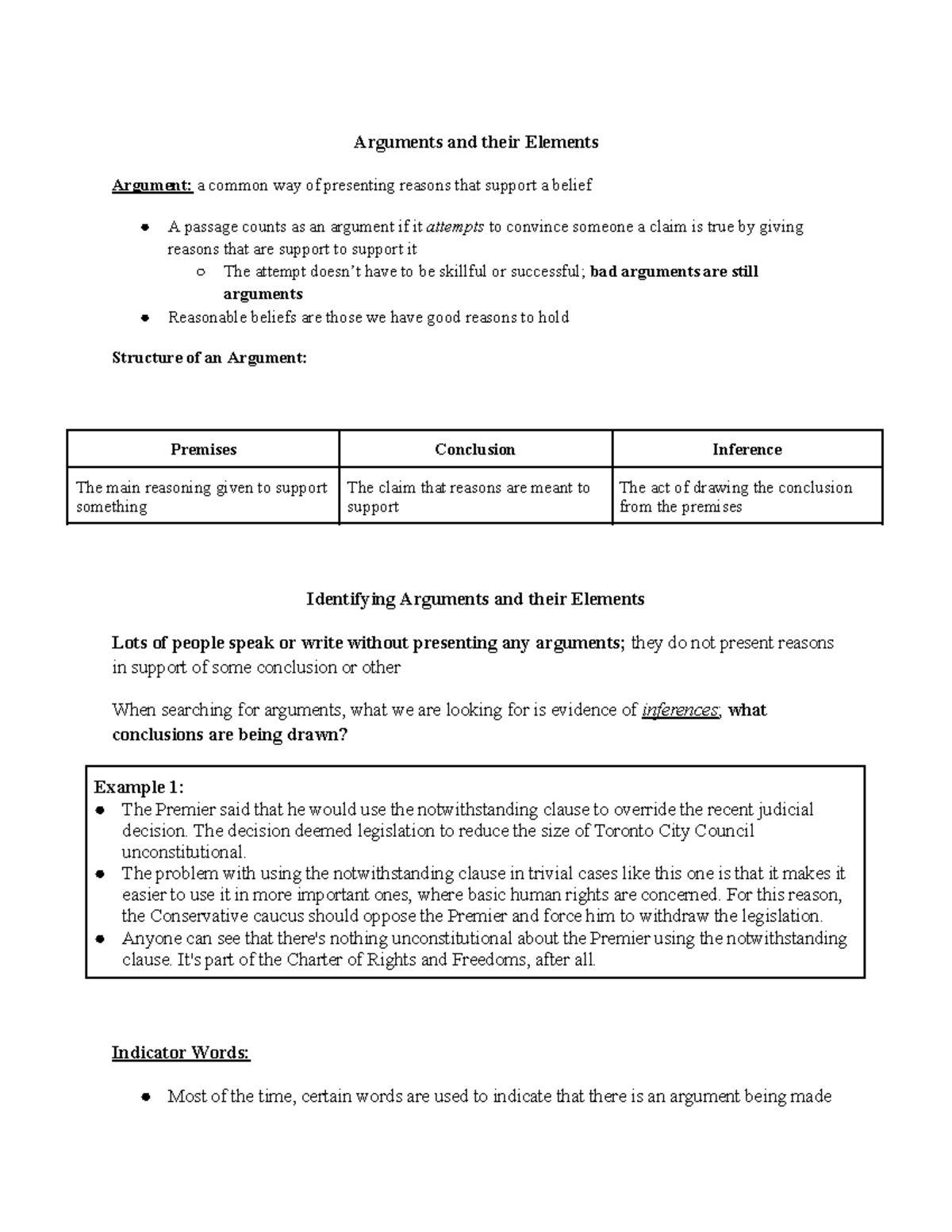 Understanding Arguments and Their Elements: A Comprehensive Guide - Studocu