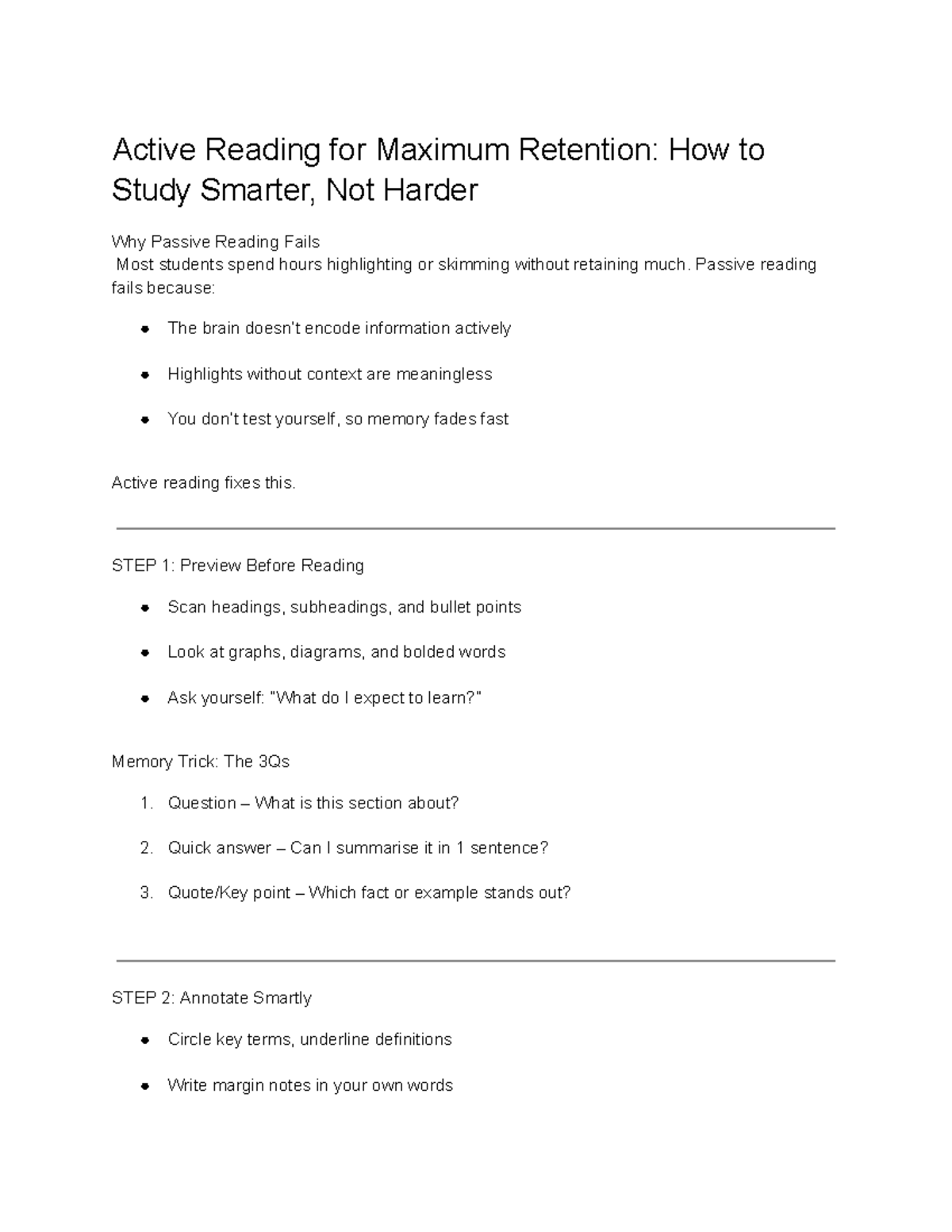 Active Reading Strategies for Effective Study Techniques - Studocu