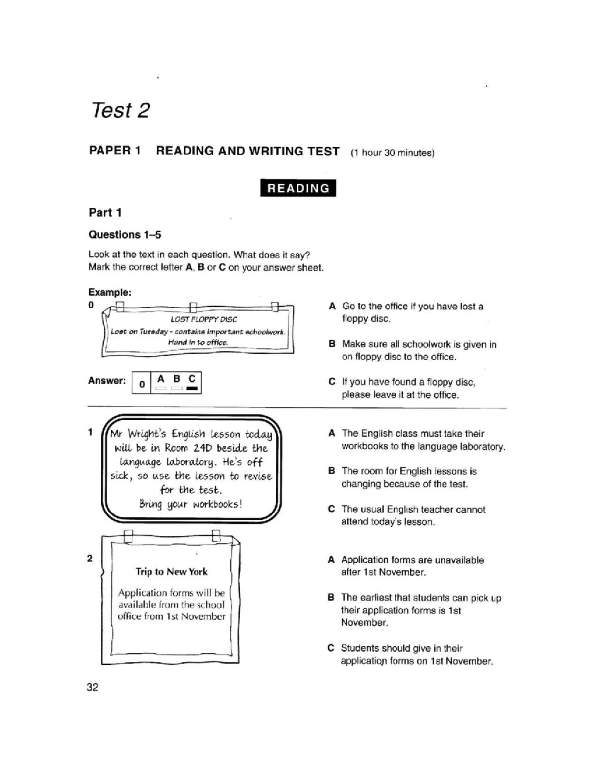 Reading Test 2 Paper 1: Questions and Answers Guide - Studocu