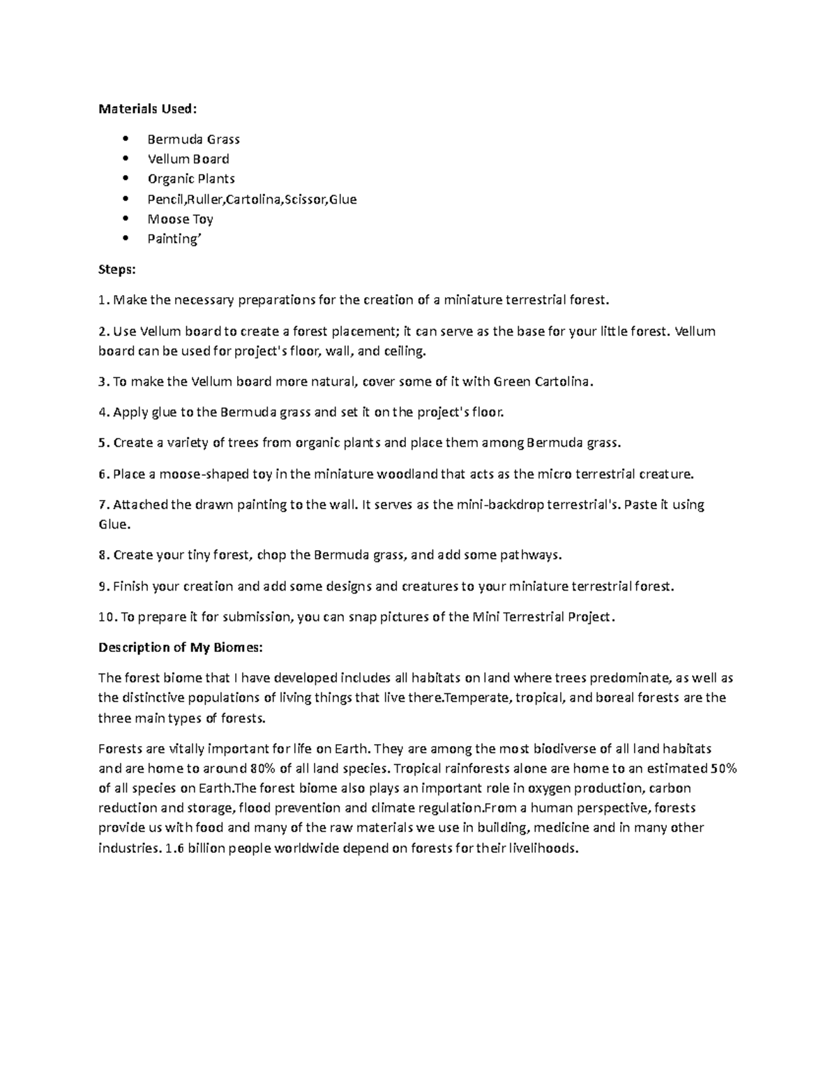 Steps-in-Biomes - Steps-in-Biomes - Materials Used: Bermuda Grass ...